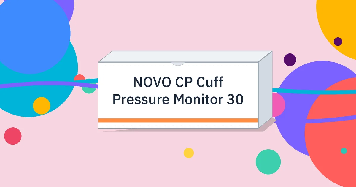 Symbolbild: Packung mit der Aufschrift NOVO CP Cuff Pressure Monitor 30 (PZN 19269673) – Verfügbarkeit und Bezug in Apotheken in Frankfurt am Main