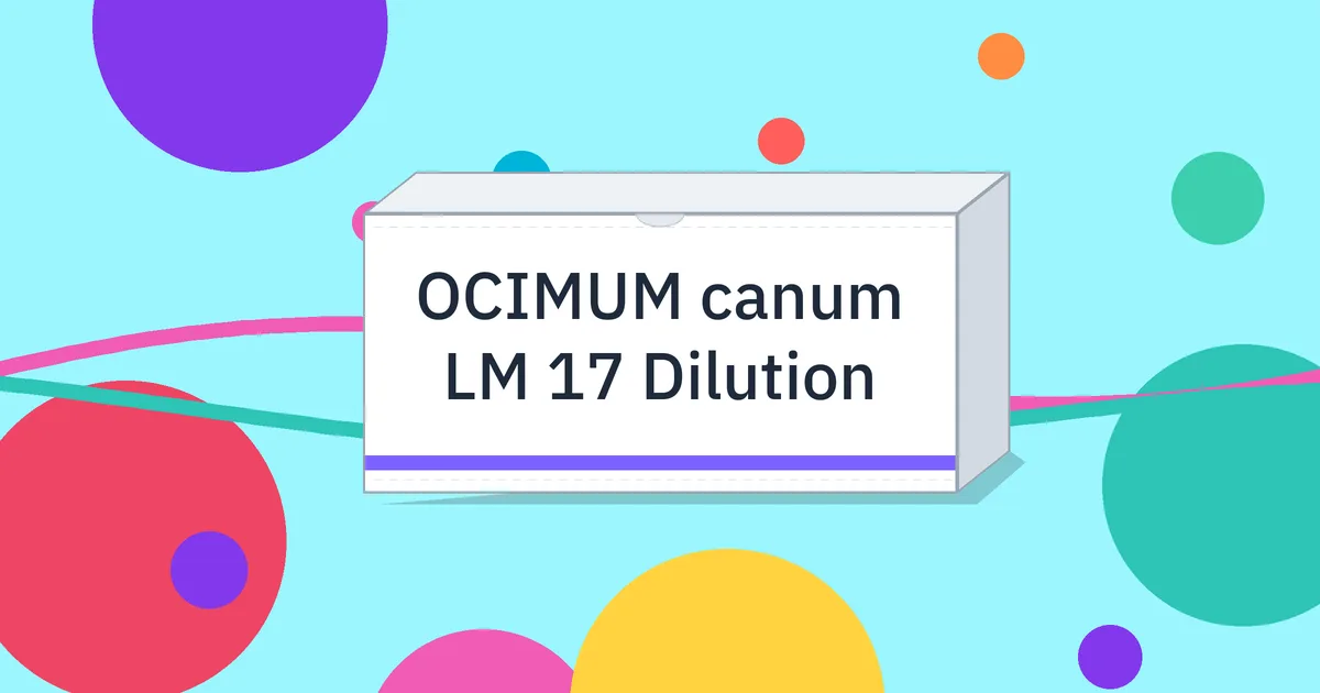 Symbolbild: Packung mit der Aufschrift OCIMUM canum LM 17 Dilution (PZN 13621956) – Verfügbarkeit und Bezug in Apotheken in Frankfurt am Main