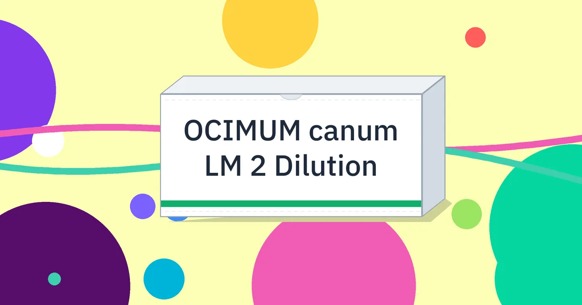 Symbolbild: Packung mit der Aufschrift OCIMUM canum LM 2 Dilution (PZN 13621761) – Verfügbarkeit und Bezug in Apotheken in Frankfurt am Main
