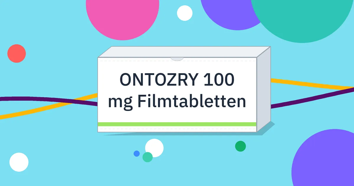 Symbolbild: Packung mit der Aufschrift ONTOZRY 100 mg Filmtabletten (PZN 18756106) – Verfügbarkeit und Bezug in Apotheken in Frankfurt am Main