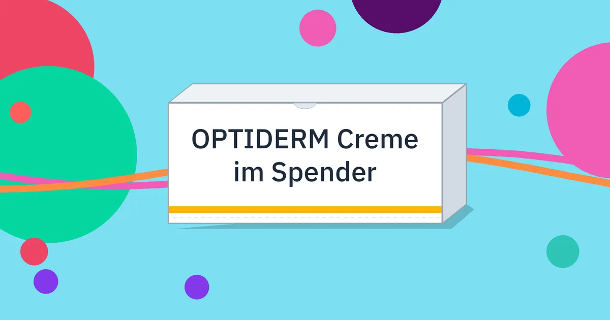 Symbolbild: Packung mit der Aufschrift OPTIDERM Creme im Spender (PZN 08425957) – Verfügbarkeit und Bezug in Apotheken in Frankfurt am Main