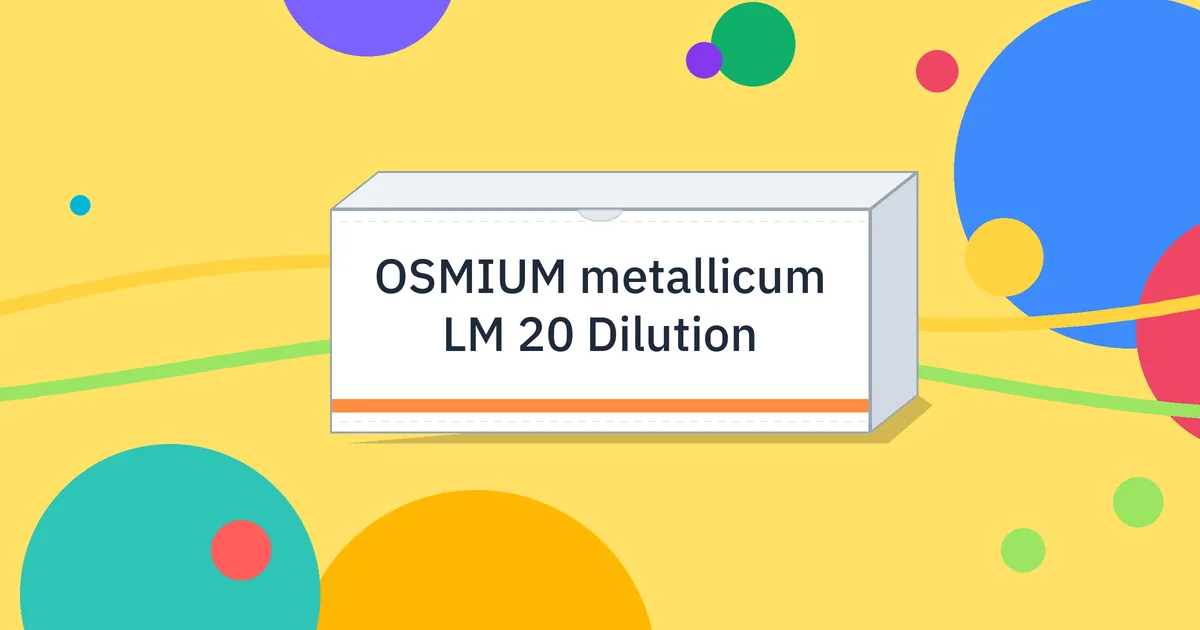 Symbolbild: Packung mit der Aufschrift OSMIUM metallicum LM 20 Dilution (PZN 12974090) – Verfügbarkeit und Bezug in Apotheken in Frankfurt am Main