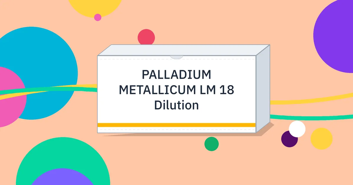 Symbolbild: Packung mit der Aufschrift PALLADIUM METALLICUM LM 18 Dilution (PZN 12975468) – Verfügbarkeit und Bezug in Apotheken in Frankfurt am Main