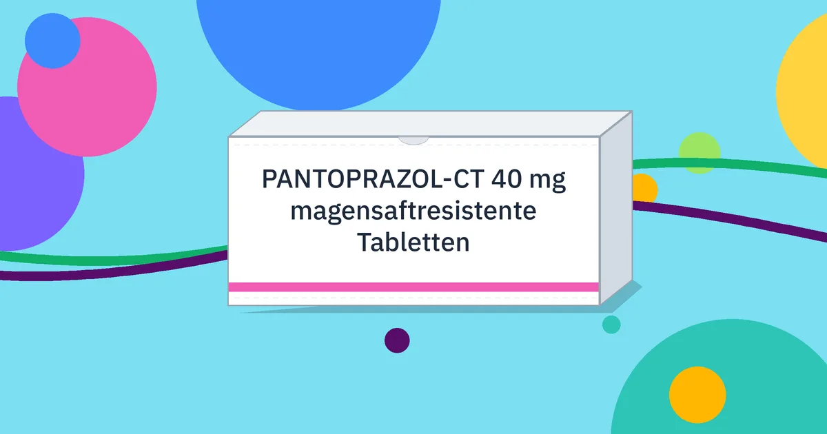 Symbolbild: Packung mit der Aufschrift PANTOPRAZOL-CT 40 mg magensaftresistente Tabletten (PZN 01271847) – Verfügbarkeit und Bezug in Apotheken in Frankfurt am Main