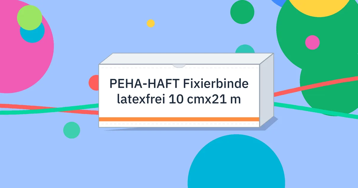 Symbolbild: Packung mit der Aufschrift PEHA-HAFT Fixierbinde latexfrei 10 cmx21 m (PZN 20828534) – Verfügbarkeit und Bezug in Apotheken in Frankfurt am Main