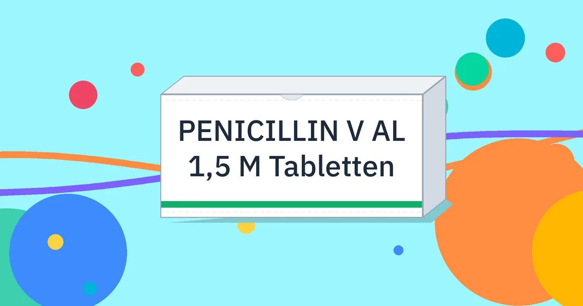 Symbolbild: Packung mit der Aufschrift PENICILLIN V AL 1,5 M Tabletten (PZN 04900893) – Verfügbarkeit und Bezug in Apotheken in Frankfurt am Main