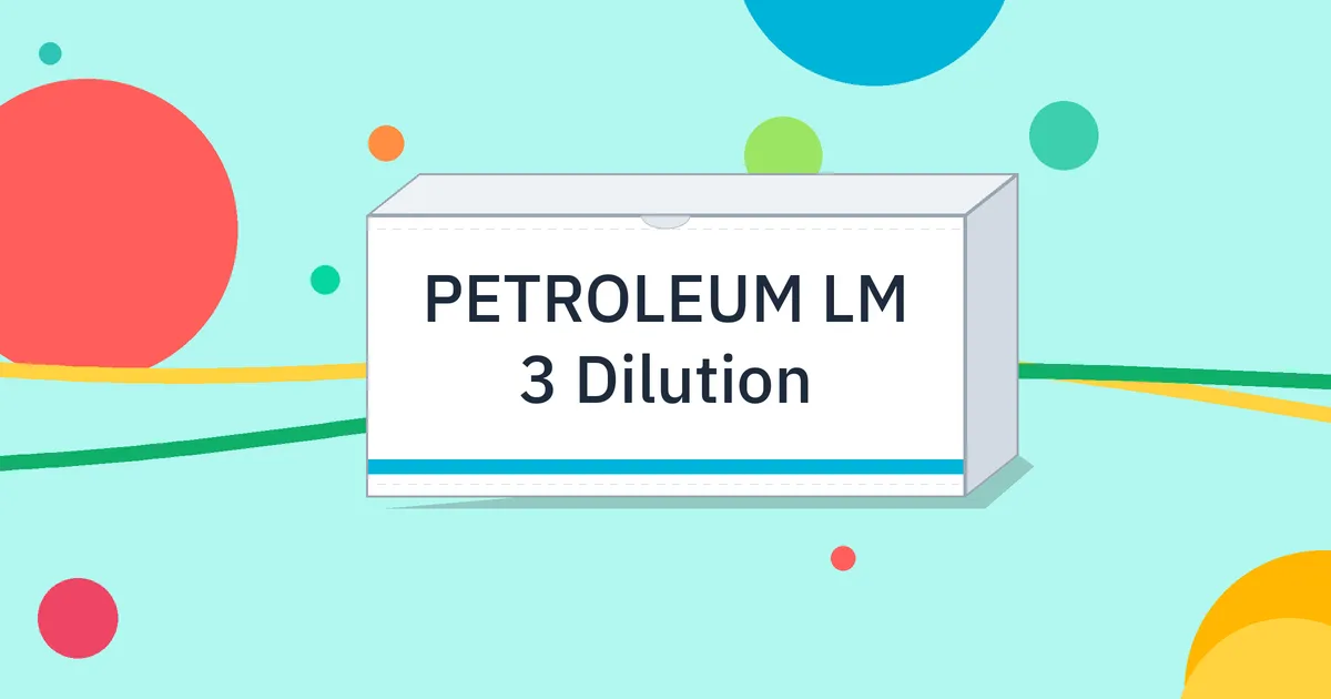 Symbolbild: Packung mit der Aufschrift PETROLEUM LM 3 Dilution (PZN 12977585) – Verfügbarkeit und Bezug in Apotheken in Frankfurt am Main