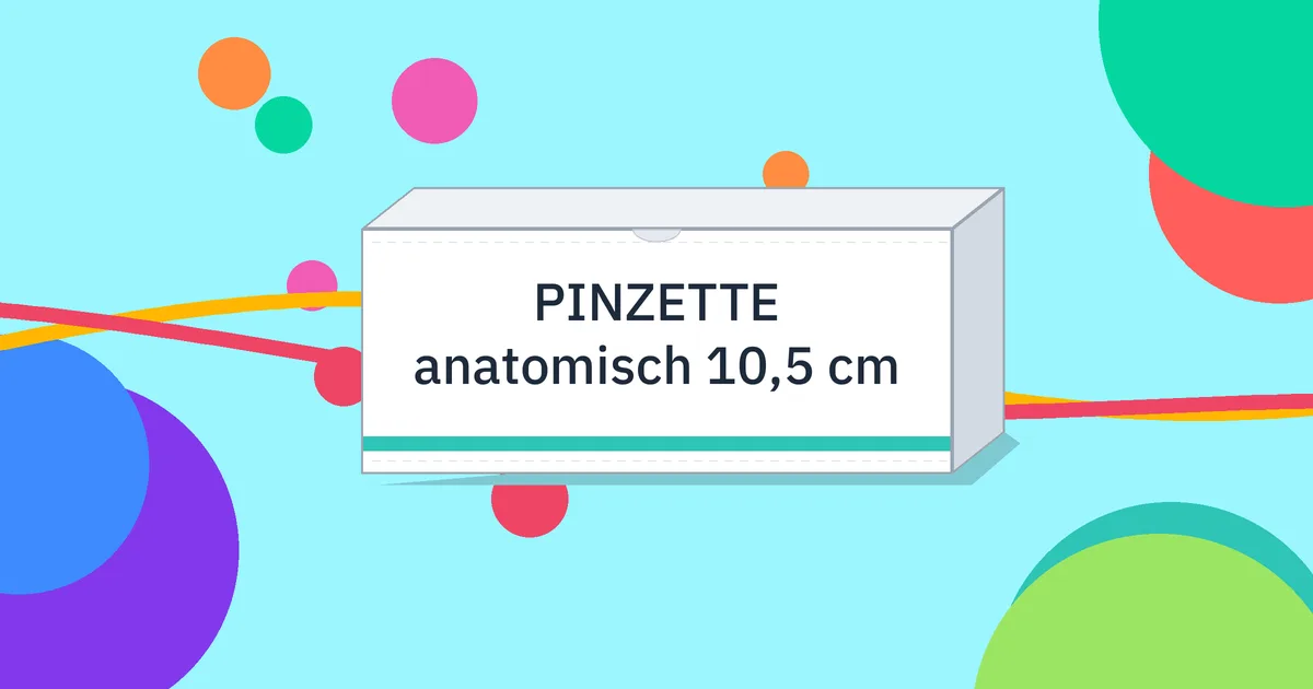 Symbolbild: Packung mit der Aufschrift PINZETTE anatomisch 10,5 cm (PZN 03901956) – Verfügbarkeit und Bezug in Apotheken in Frankfurt am Main