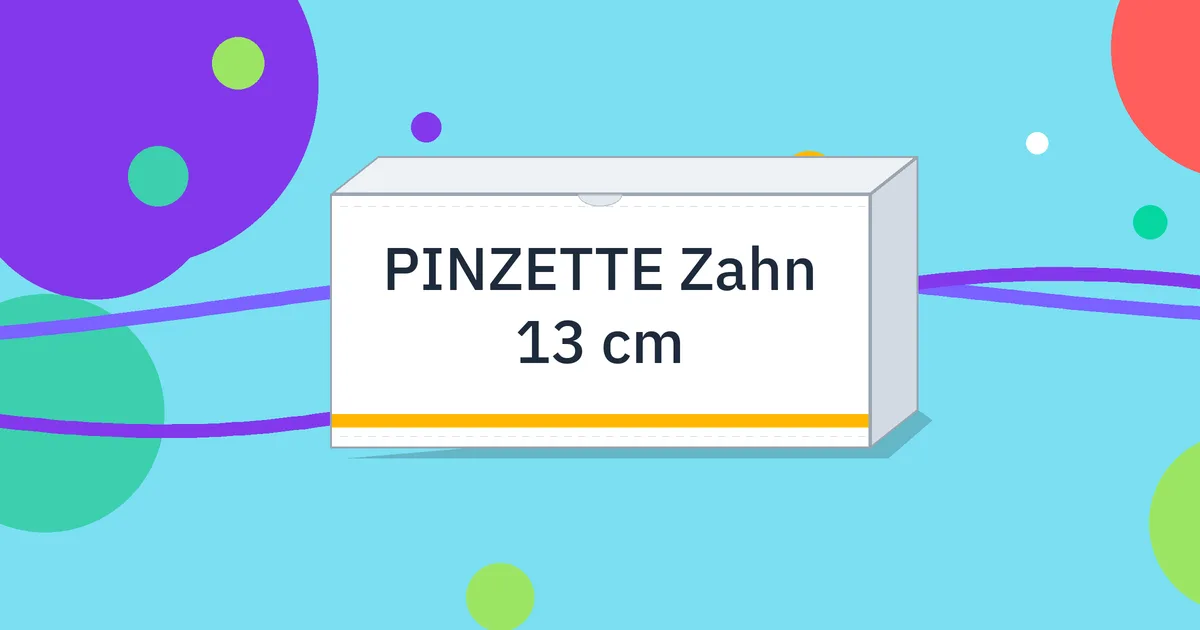 Symbolbild: Packung mit der Aufschrift PINZETTE Zahn 13 cm (PZN 00065123) – Verfügbarkeit und Bezug in Apotheken in Frankfurt am Main