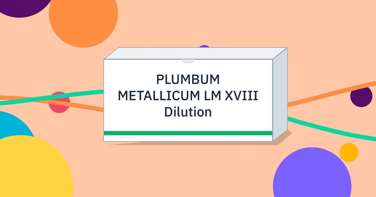 Symbolbild: Packung mit der Aufschrift PLUMBUM METALLICUM LM XVIII Dilution (PZN 02668989) – Verfügbarkeit und Bezug in Apotheken in Frankfurt am Main
