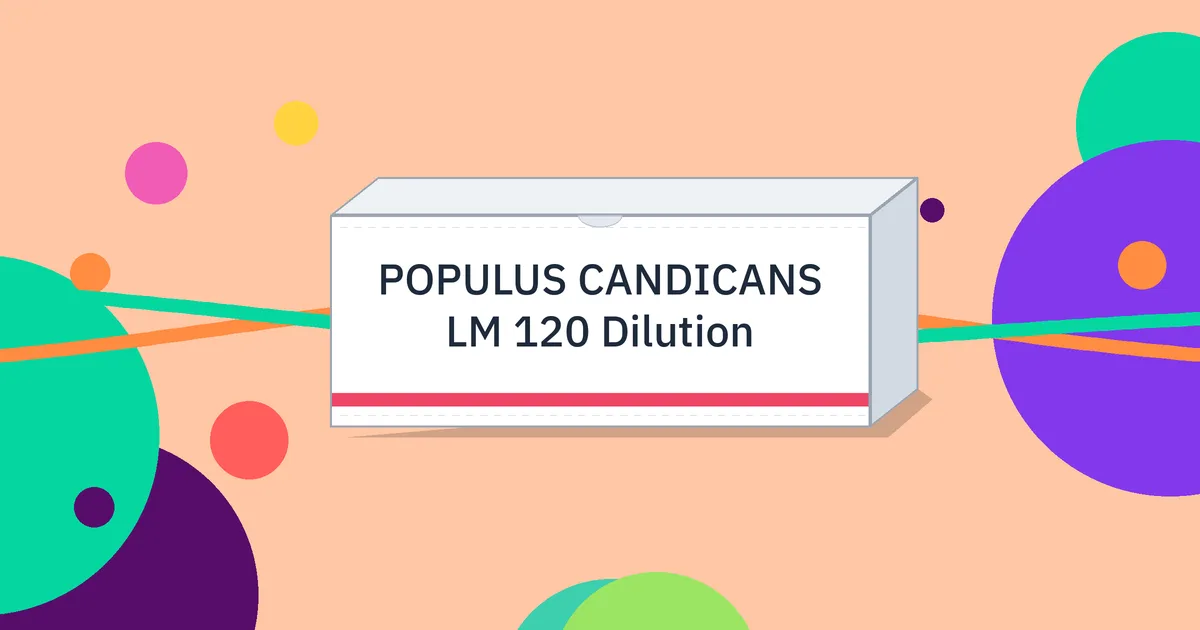 Symbolbild: Packung mit der Aufschrift POPULUS CANDICANS LM 120 Dilution (PZN 13664598) – Verfügbarkeit und Bezug in Apotheken in Frankfurt am Main