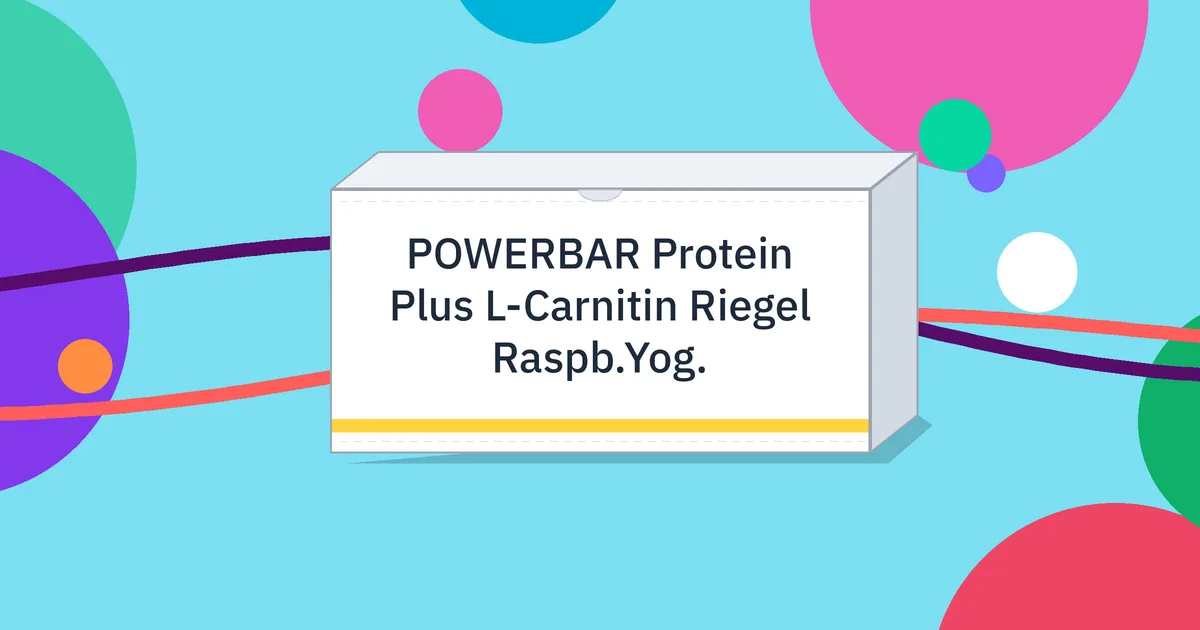 Symbolbild: Packung mit der Aufschrift POWERBAR Protein Plus L-Carnitin Riegel Raspb.Yog. (PZN 10735263) – Verfügbarkeit und Bezug in Apotheken in Frankfurt am Main