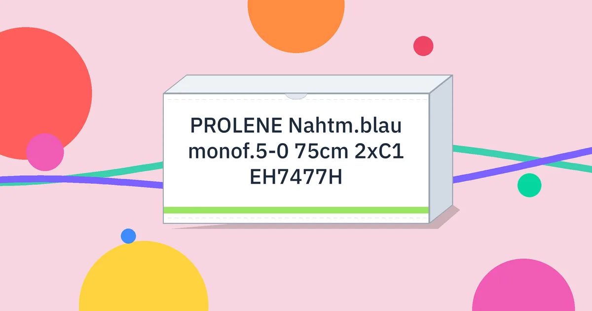 Symbolbild: Packung mit der Aufschrift PROLENE Nahtm.blau monof.5-0 75cm 2xC1 EH7477H (PZN 20173412) – Verfügbarkeit und Bezug in Apotheken in Frankfurt am Main
