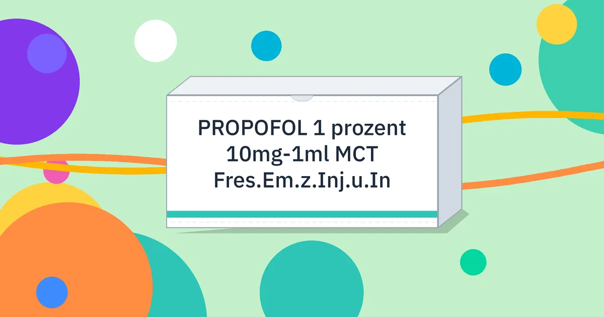 Symbolbild: Packung mit der Aufschrift PROPOFOL 1 prozent 10mg-1ml MCT Fres.Em.z.Inj.u.In (PZN 19231995) – Verfügbarkeit und Bezug in Apotheken in Frankfurt am Main