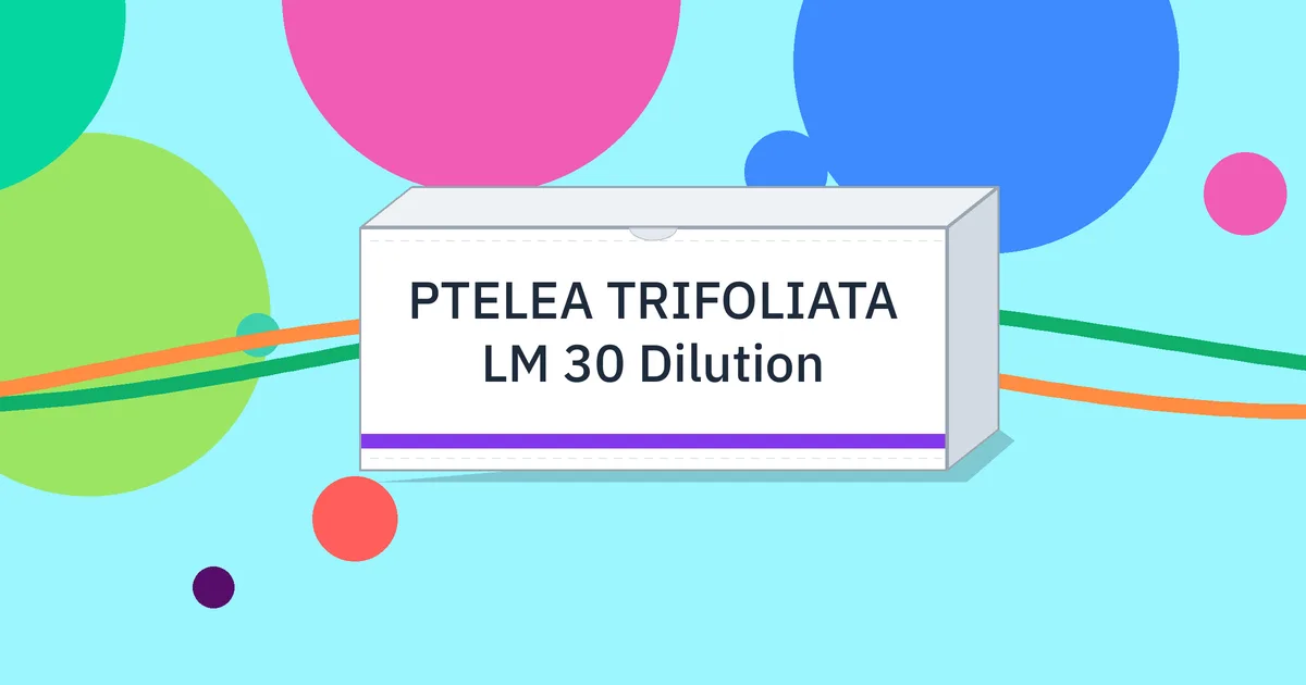 Symbolbild: Packung mit der Aufschrift PTELEA TRIFOLIATA LM 30 Dilution (PZN 13670564) – Verfügbarkeit und Bezug in Apotheken in Frankfurt am Main