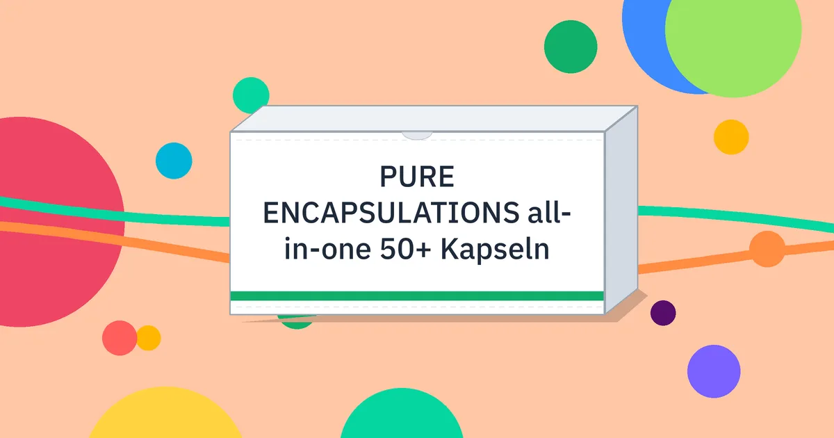 Symbolbild: Packung mit der Aufschrift PURE ENCAPSULATIONS all-in-one 50+ Kapseln (PZN 18311226) – Verfügbarkeit und Bezug in Apotheken in Frankfurt am Main