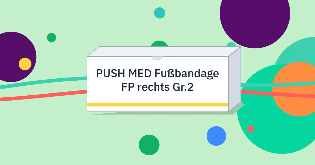 Symbolbild: Packung mit der Aufschrift PUSH MED Fußbandage FP rechts Gr.2 (PZN 20270026) – Verfügbarkeit und Bezug in Apotheken in Frankfurt am Main