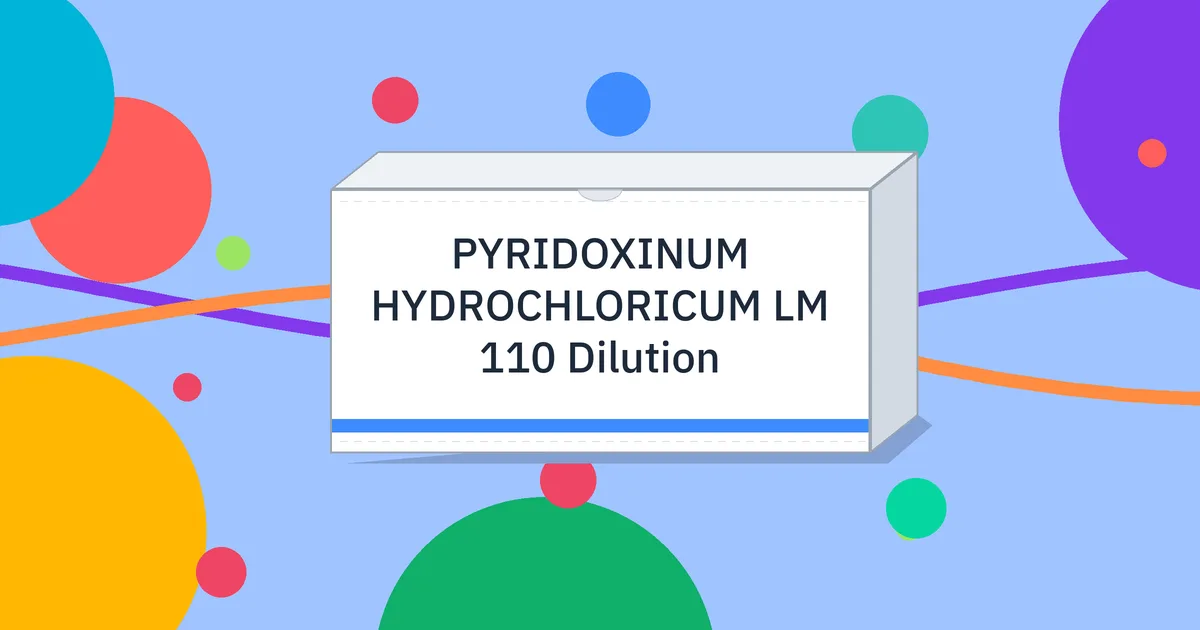 Symbolbild: Packung mit der Aufschrift PYRIDOXINUM HYDROCHLORICUM LM 110 Dilution (PZN 13672557) – Verfügbarkeit und Bezug in Apotheken in Frankfurt am Main