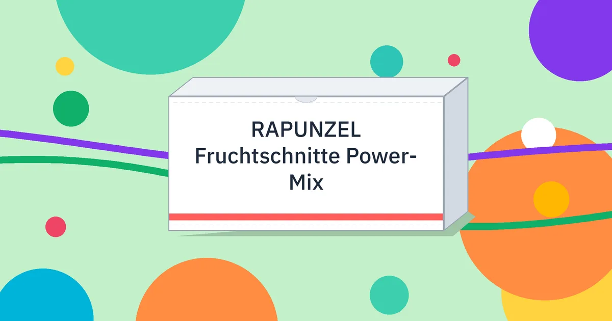 Symbolbild: Packung mit der Aufschrift RAPUNZEL Fruchtschnitte Power-Mix (PZN 15382444) – Verfügbarkeit und Bezug in Apotheken in Frankfurt am Main