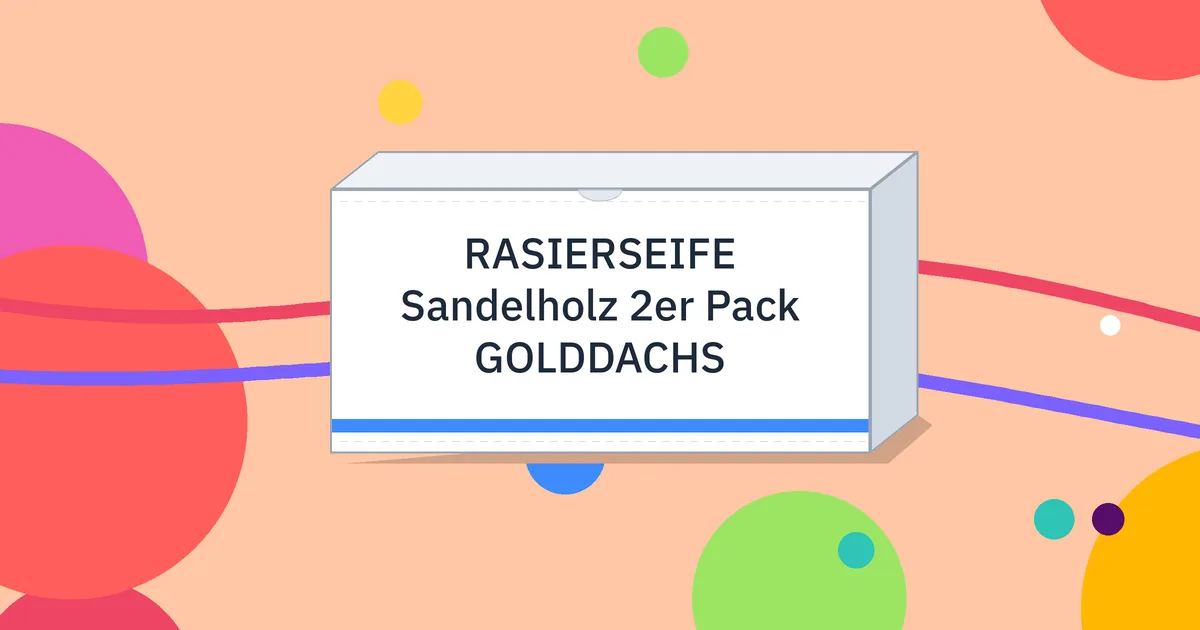 Symbolbild: Packung mit der Aufschrift RASIERSEIFE Sandelholz 2er Pack GOLDDACHS (PZN 10192325) – Verfügbarkeit und Bezug in Apotheken in Frankfurt am Main