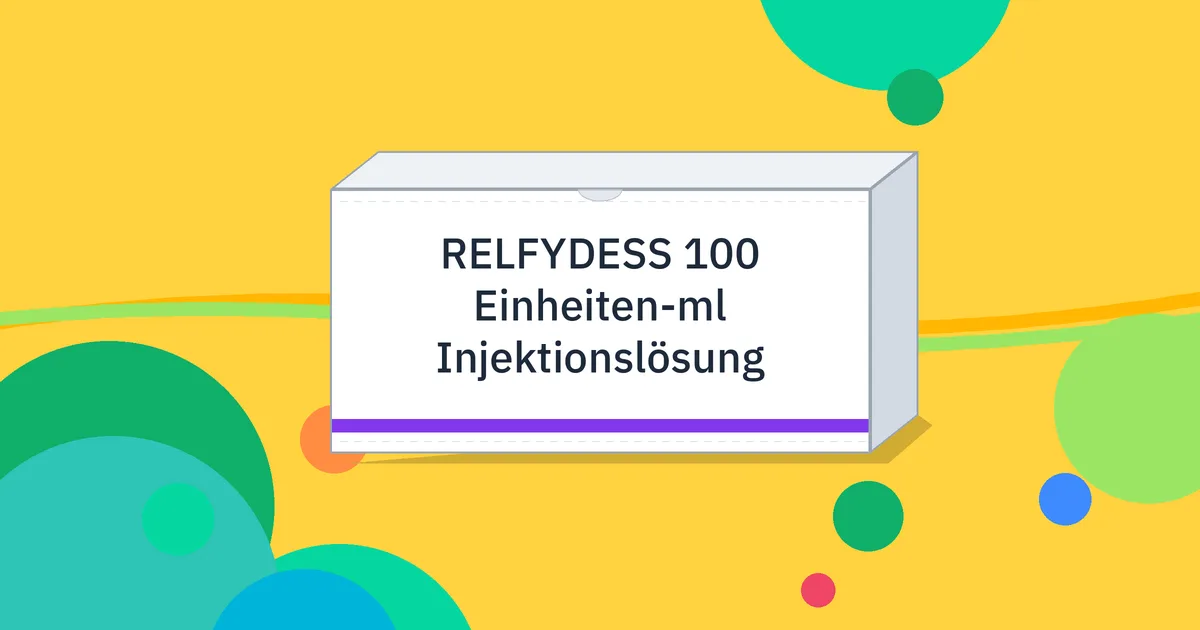 Symbolbild: Packung mit der Aufschrift RELFYDESS 100 Einheiten-ml Injektionslösung (PZN 19525774) – Verfügbarkeit und Bezug in Apotheken in Frankfurt am Main