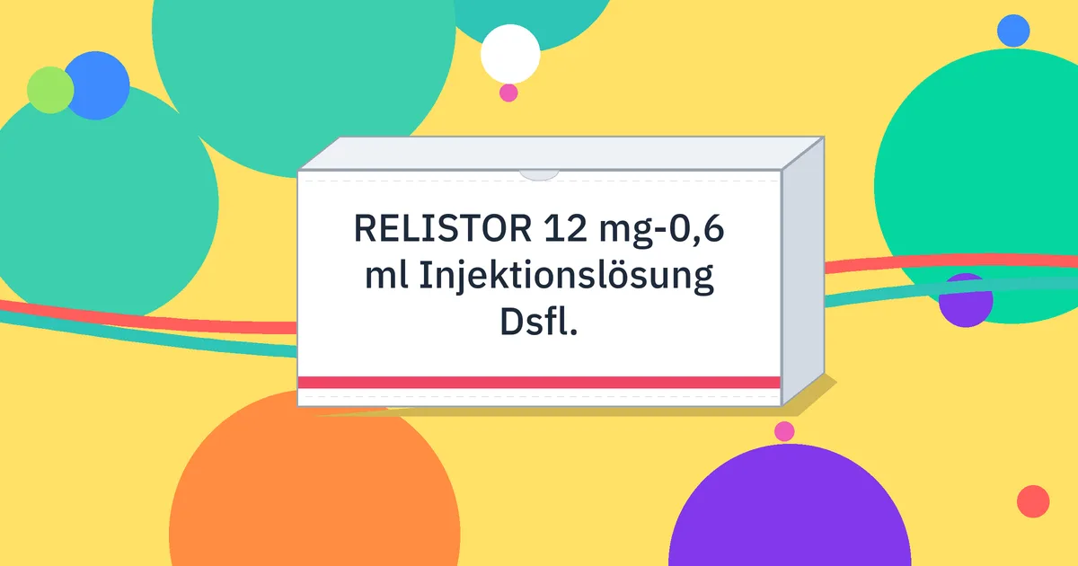 Symbolbild: Packung mit der Aufschrift RELISTOR 12 mg-0,6 ml Injektionslösung Dsfl. (PZN 20122745) – Verfügbarkeit und Bezug in Apotheken in Frankfurt am Main