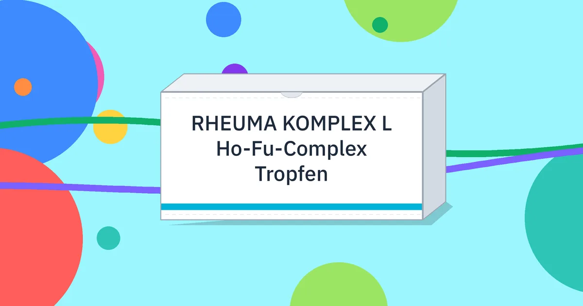 Symbolbild: Packung mit der Aufschrift RHEUMA KOMPLEX L Ho-Fu-Complex Tropfen (PZN 01742790) – Verfügbarkeit und Bezug in Apotheken in Frankfurt am Main