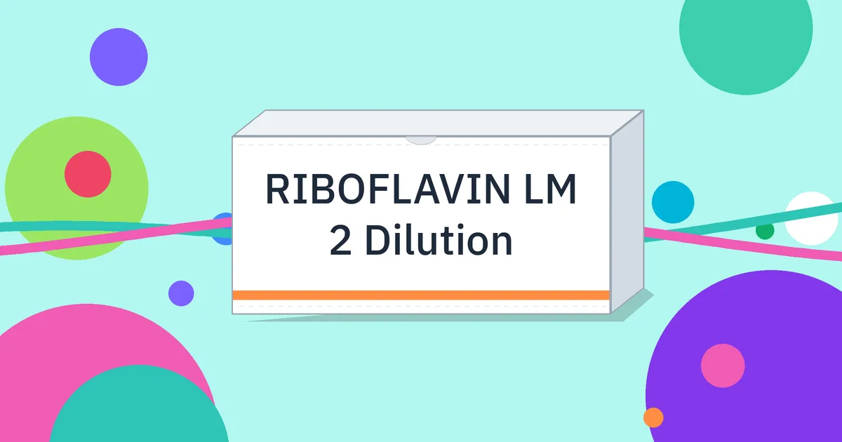 Symbolbild: Packung mit der Aufschrift RIBOFLAVIN LM 2 Dilution (PZN 13054291) – Verfügbarkeit und Bezug in Apotheken in Frankfurt am Main