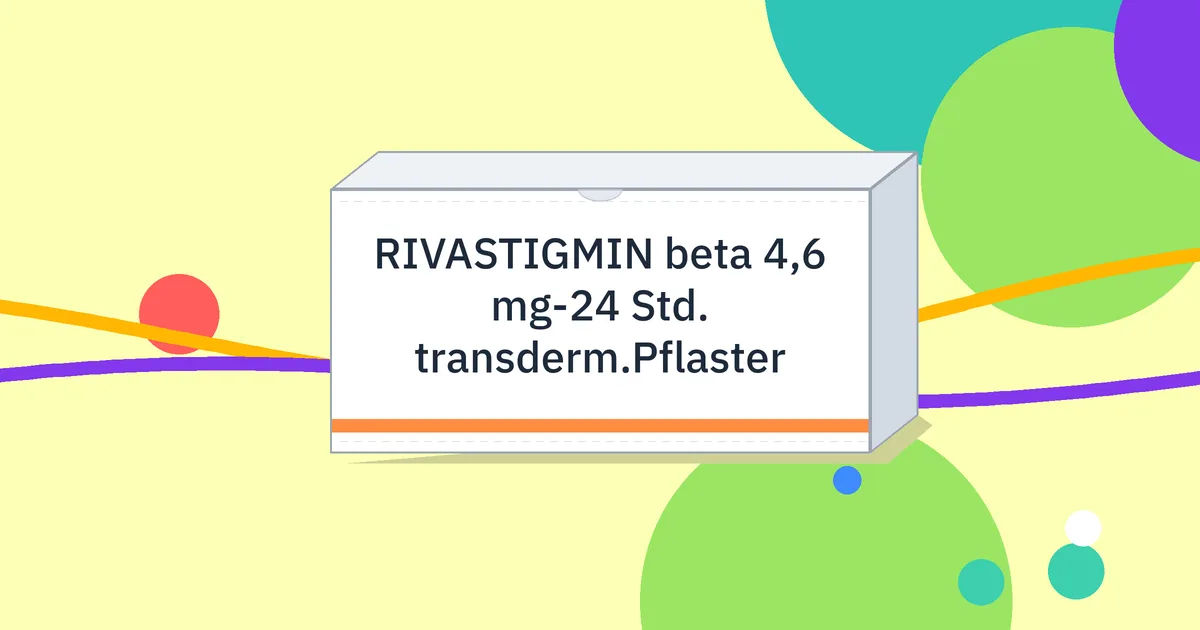 Symbolbild: Packung mit der Aufschrift RIVASTIGMIN beta 4,6 mg-24 Std. transderm.Pflaster (PZN 09230173) – Verfügbarkeit und Bezug in Apotheken in Frankfurt am Main