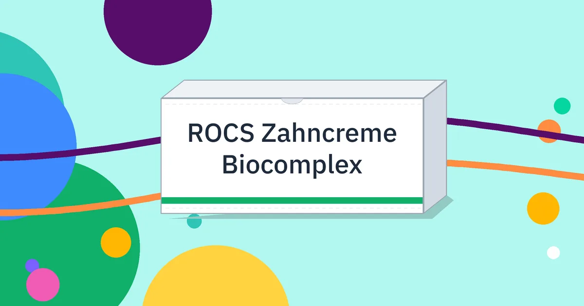 Symbolbild: Packung mit der Aufschrift ROCS Zahncreme Biocomplex (PZN 16060659) – Verfügbarkeit und Bezug in Apotheken in Frankfurt am Main