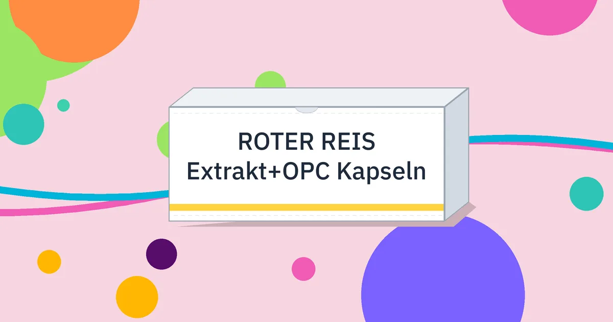 Symbolbild: Packung mit der Aufschrift ROTER REIS Extrakt+OPC Kapseln (PZN 11169280) – Verfügbarkeit und Bezug in Apotheken in Frankfurt am Main