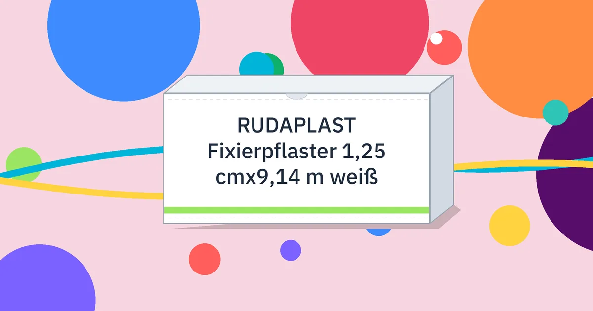 Symbolbild: Packung mit der Aufschrift RUDAPLAST Fixierpflaster 1,25 cmx9,14 m weiß (PZN 15892808) – Verfügbarkeit und Bezug in Apotheken in Frankfurt am Main