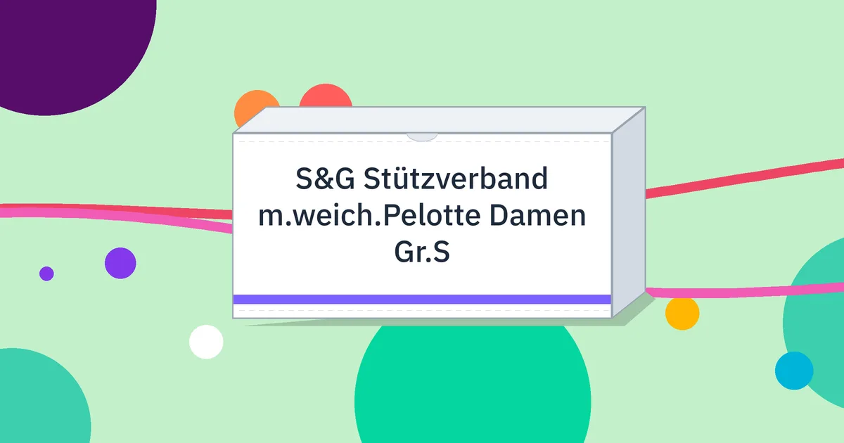Symbolbild: Packung mit der Aufschrift S&G Stützverband m.weich.Pelotte Damen Gr.S (PZN 05044663) – Verfügbarkeit und Bezug in Apotheken in Frankfurt am Main