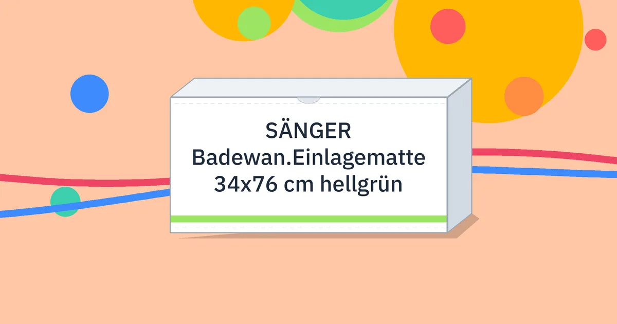 Symbolbild: Packung mit der Aufschrift SÄNGER Badewan.Einlagematte 34x76 cm hellgrün (PZN 01307203) – Verfügbarkeit und Bezug in Apotheken in Frankfurt am Main