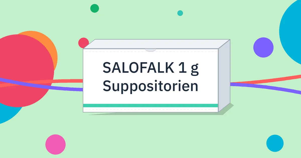 Symbolbild: Packung mit der Aufschrift SALOFALK 1 g Suppositorien (PZN 00867414) – Verfügbarkeit und Bezug in Apotheken in Frankfurt am Main