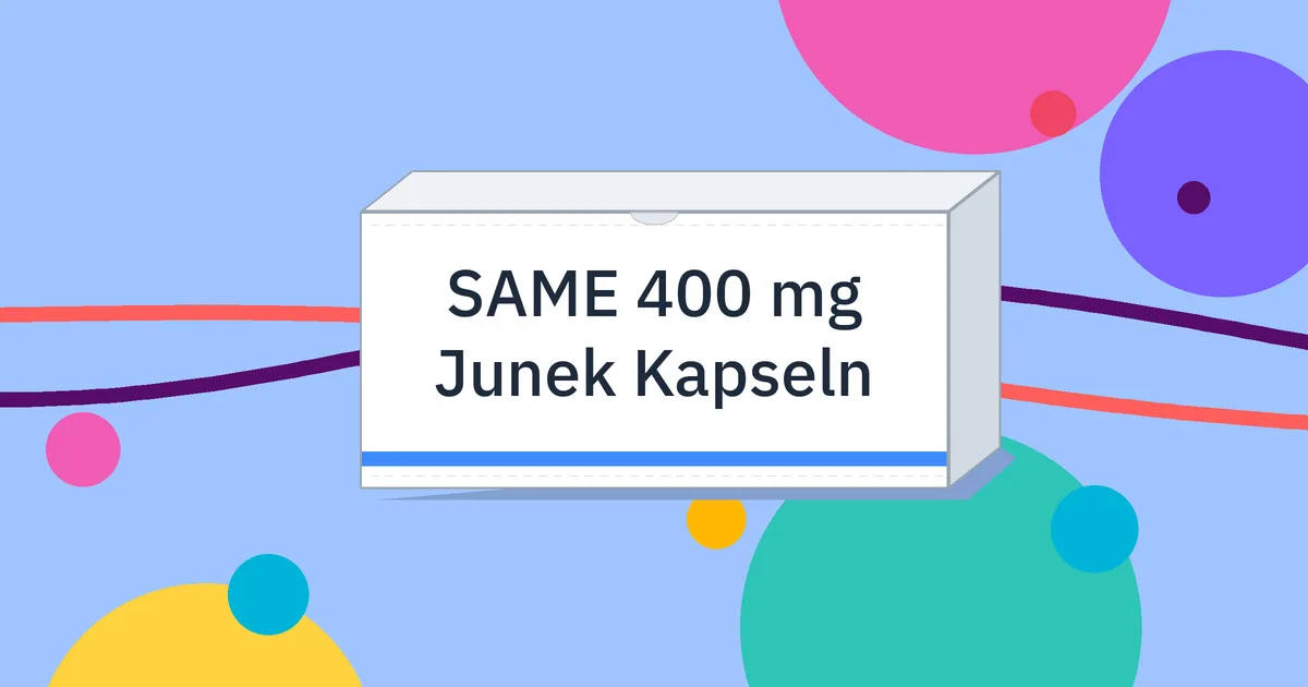 Symbolbild: Packung mit der Aufschrift SAME 400 mg Junek Kapseln (PZN 11238897) – Verfügbarkeit und Bezug in Apotheken in Frankfurt am Main