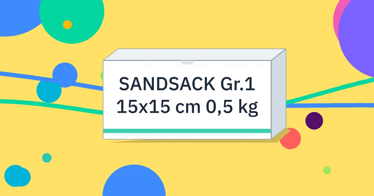 Symbolbild: Packung mit der Aufschrift SANDSACK Gr.1 15x15 cm 0,5 kg (PZN 02443144) – Verfügbarkeit und Bezug in Apotheken in Frankfurt am Main