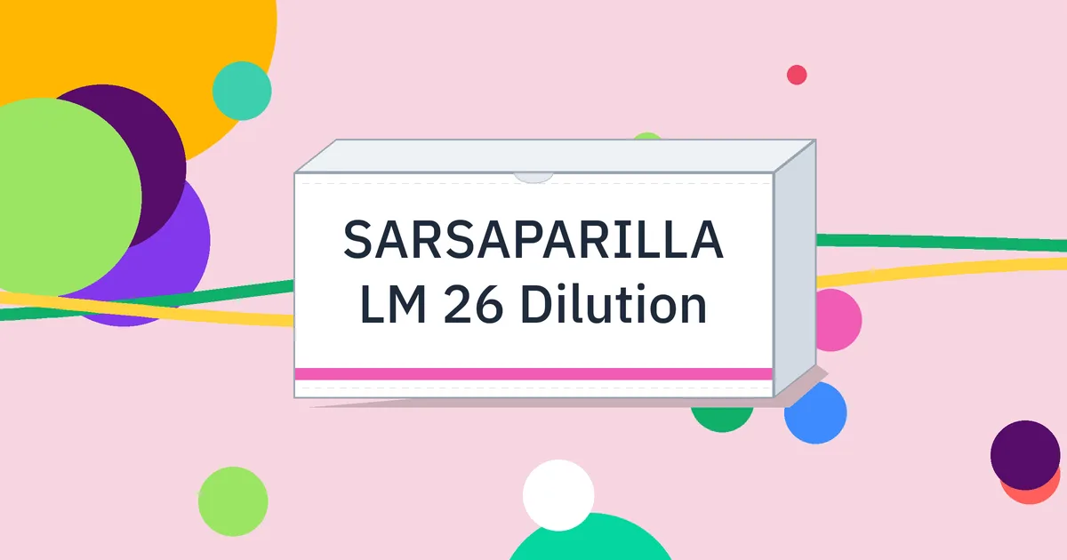 Symbolbild: Packung mit der Aufschrift SARSAPARILLA LM 26 Dilution (PZN 13183255) – Verfügbarkeit und Bezug in Apotheken in Frankfurt am Main