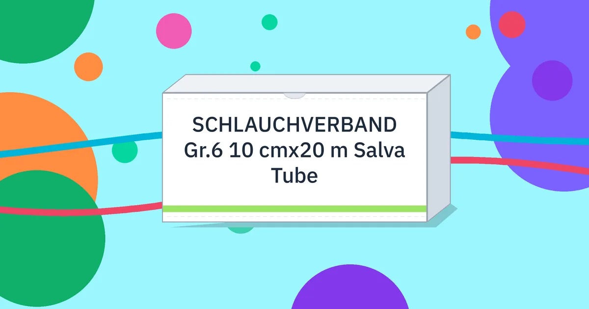 Symbolbild: Packung mit der Aufschrift SCHLAUCHVERBAND Gr.6 10 cmx20 m Salva Tube (PZN 10351278) – Verfügbarkeit und Bezug in Apotheken in Frankfurt am Main