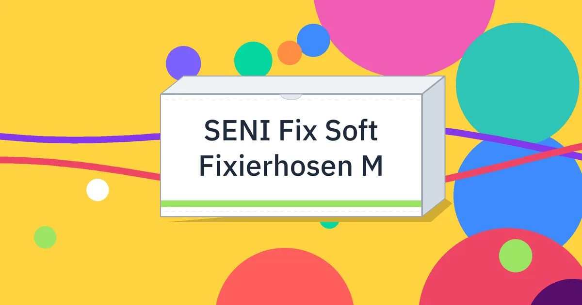 Symbolbild: Packung mit der Aufschrift SENI Fix Soft Fixierhosen M (PZN 20346901) – Verfügbarkeit und Bezug in Apotheken in Frankfurt am Main