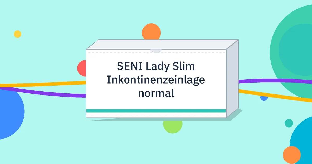 Symbolbild: Packung mit der Aufschrift SENI Lady Slim Inkontinenzeinlage normal (PZN 16917031) – Verfügbarkeit und Bezug in Apotheken in Frankfurt am Main