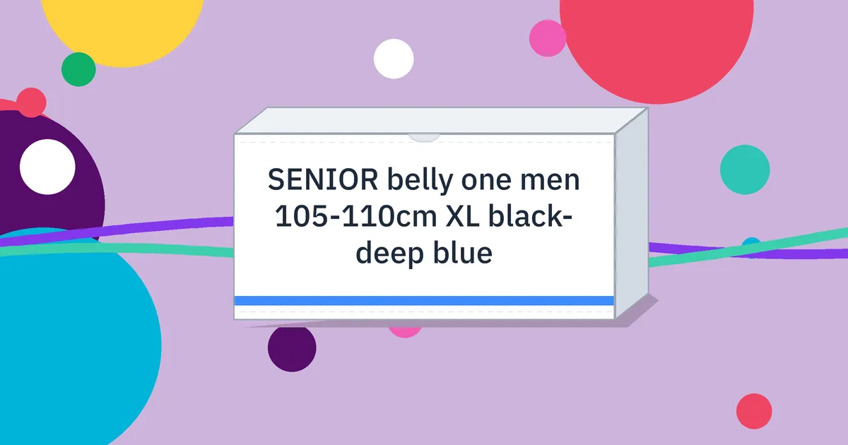 Symbolbild: Packung mit der Aufschrift SENIOR belly one men 105-110cm XL black-deep blue (PZN 13513391) – Verfügbarkeit und Bezug in Apotheken in Frankfurt am Main