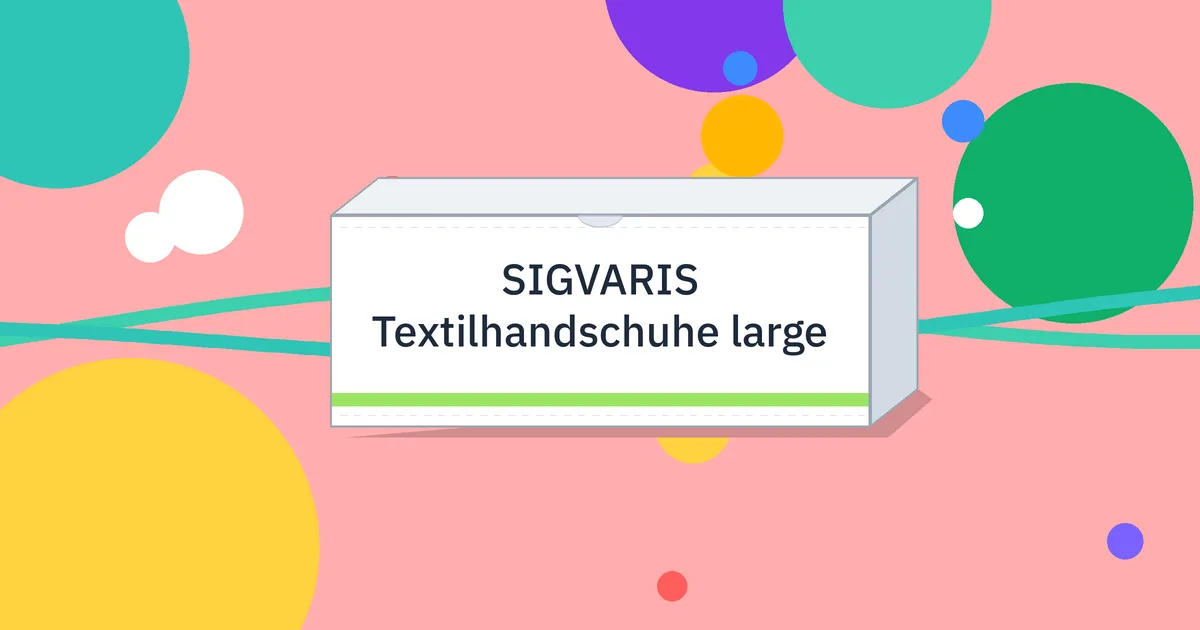 Symbolbild: Packung mit der Aufschrift SIGVARIS Textilhandschuhe large (PZN 12144661) – Verfügbarkeit und Bezug in Apotheken in Frankfurt am Main