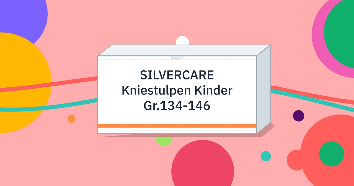 Symbolbild: Packung mit der Aufschrift SILVERCARE Kniestulpen Kinder Gr.134-146 (PZN 01110914) – Verfügbarkeit und Bezug in Apotheken in Frankfurt am Main