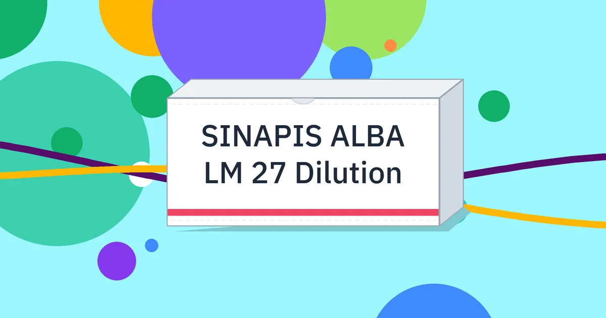 Symbolbild: Packung mit der Aufschrift SINAPIS ALBA LM 27 Dilution (PZN 13190806) – Verfügbarkeit und Bezug in Apotheken in Frankfurt am Main