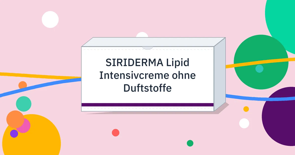 Symbolbild: Packung mit der Aufschrift SIRIDERMA Lipid Intensivcreme ohne Duftstoffe (PZN 18407558) – Verfügbarkeit und Bezug in Apotheken in Frankfurt am Main