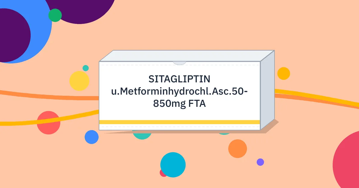 Symbolbild: Packung mit der Aufschrift SITAGLIPTIN u.Metforminhydrochl.Asc.50-850mg FTA (PZN 19964404) – Verfügbarkeit und Bezug in Apotheken in Frankfurt am Main