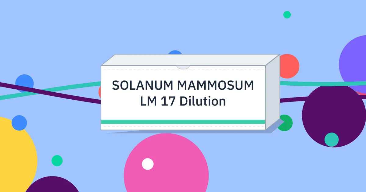 Symbolbild: Packung mit der Aufschrift SOLANUM MAMMOSUM LM 17 Dilution (PZN 13192455) – Verfügbarkeit und Bezug in Apotheken in Frankfurt am Main