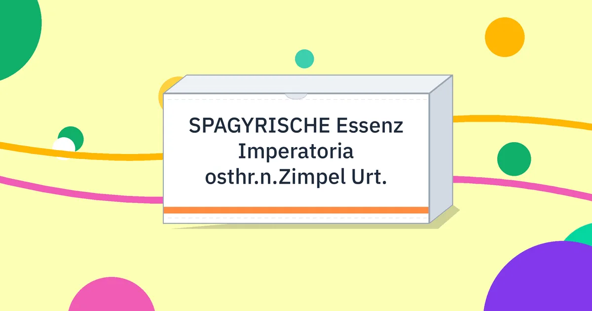 Symbolbild: Packung mit der Aufschrift SPAGYRISCHE Essenz Imperatoria osthr.n.Zimpel Urt. (PZN 14281528) – Verfügbarkeit und Bezug in Apotheken in Frankfurt am Main