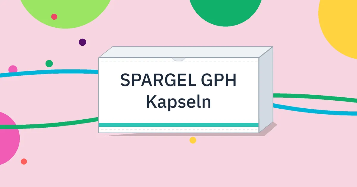 Symbolbild: Packung mit der Aufschrift SPARGEL GPH Kapseln (PZN 09180831) – Verfügbarkeit und Bezug in Apotheken in Frankfurt am Main